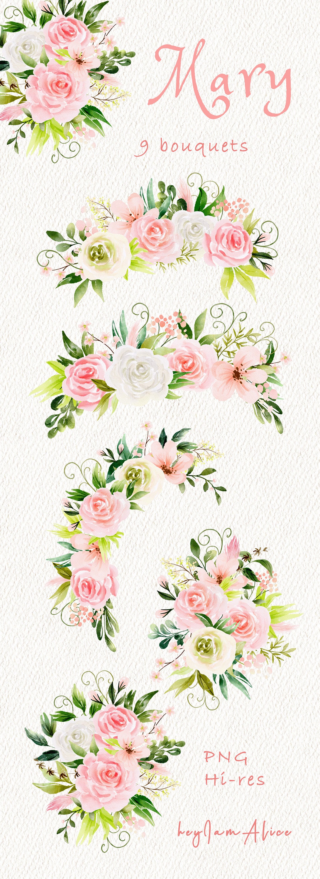Peach Pink Watercolor Flower Clipart, FREE COMMERCIAL Use, Greenery ...