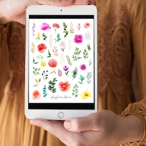 May Flower Digital Sticker, PRINTABLE Sticker Sheet, Watercolor Digital ...