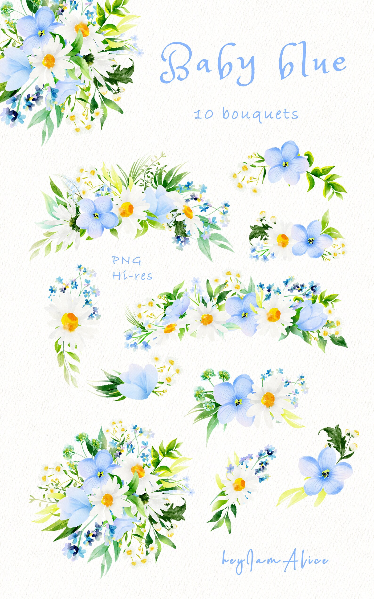 Baby blue clipart blue watercolor newborn PNG FREE | Etsy