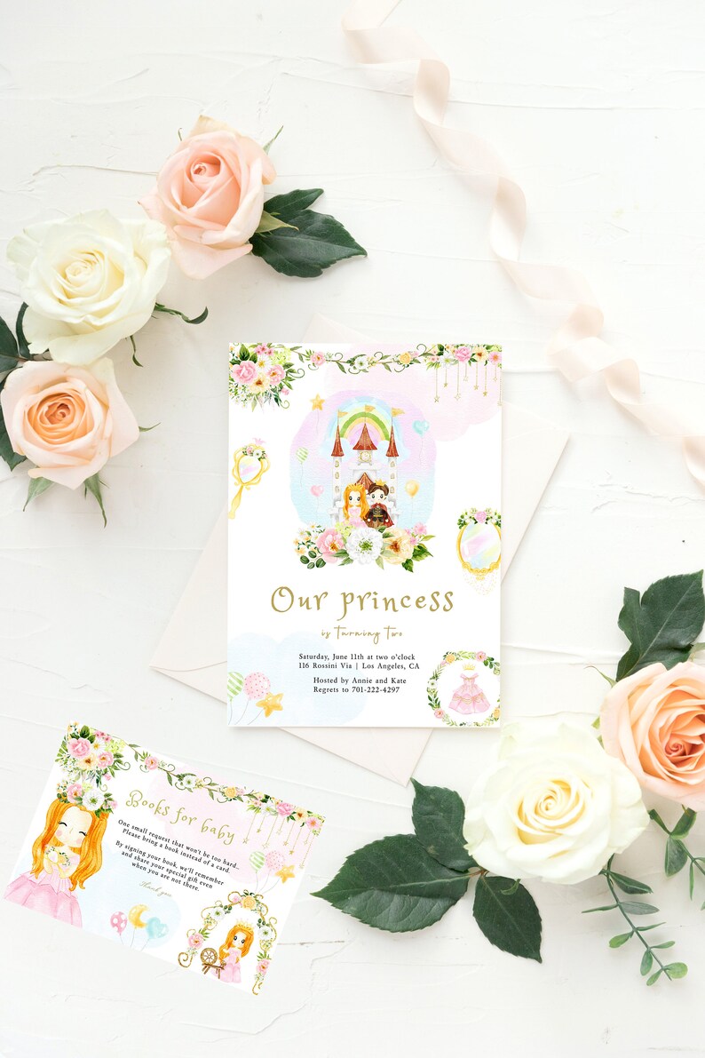 Princess and Prince Watercolour Clipart Fairy Tale Graphic | Etsy