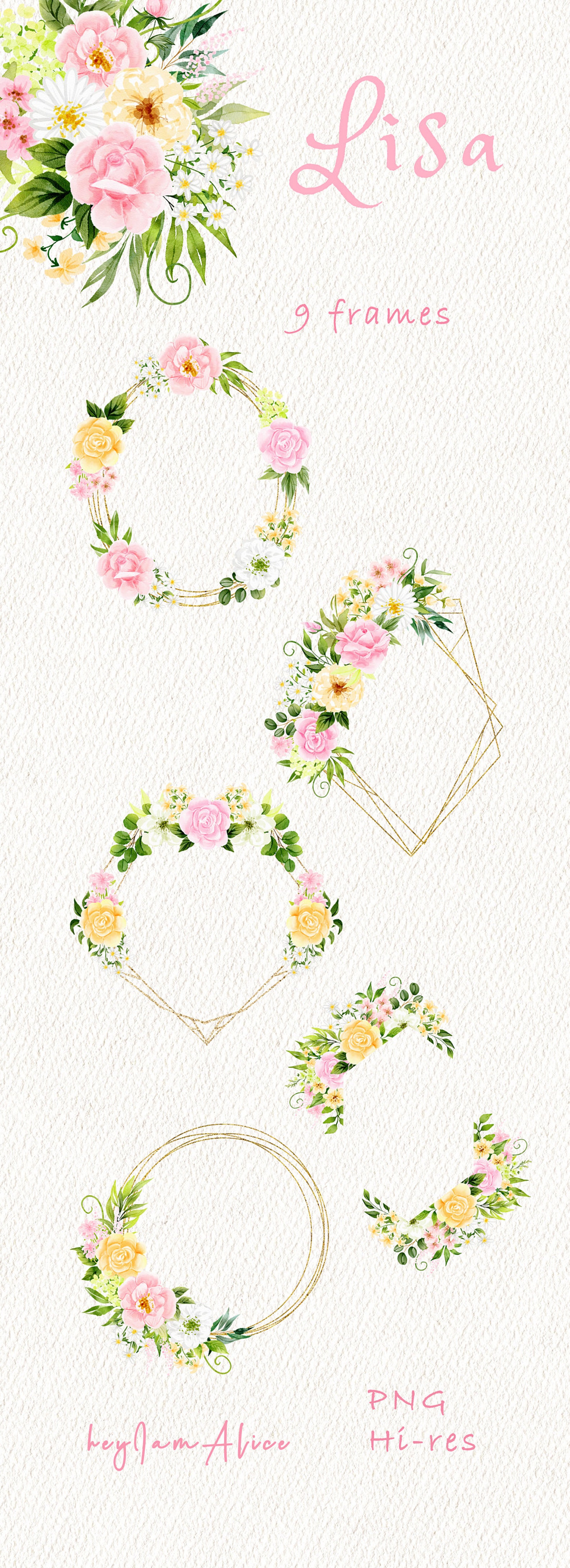 Peach Pink Watercolour Flower Clipart Flower Printable - Etsy