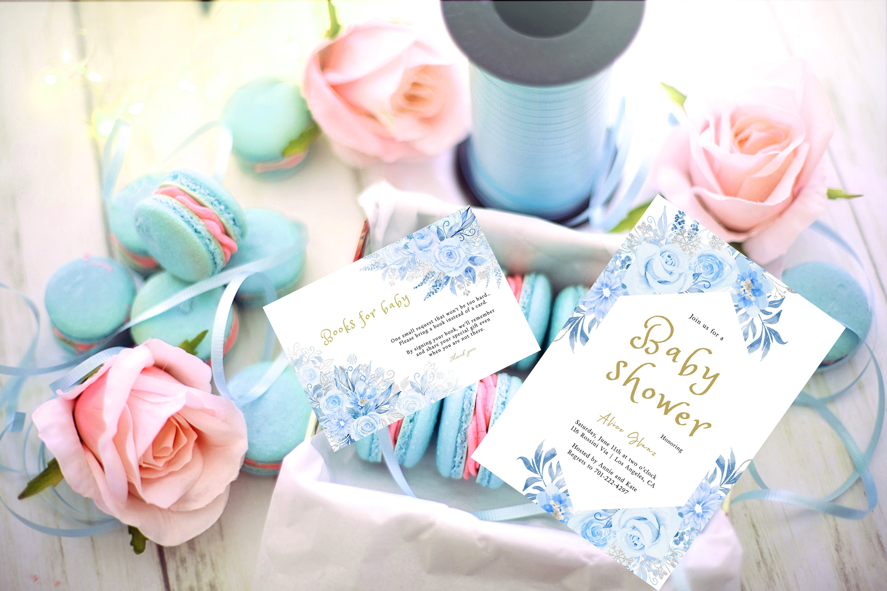 Blue Floral Watercolour Clipart, Winter Flower PNG, Blue Snow Clipart ...