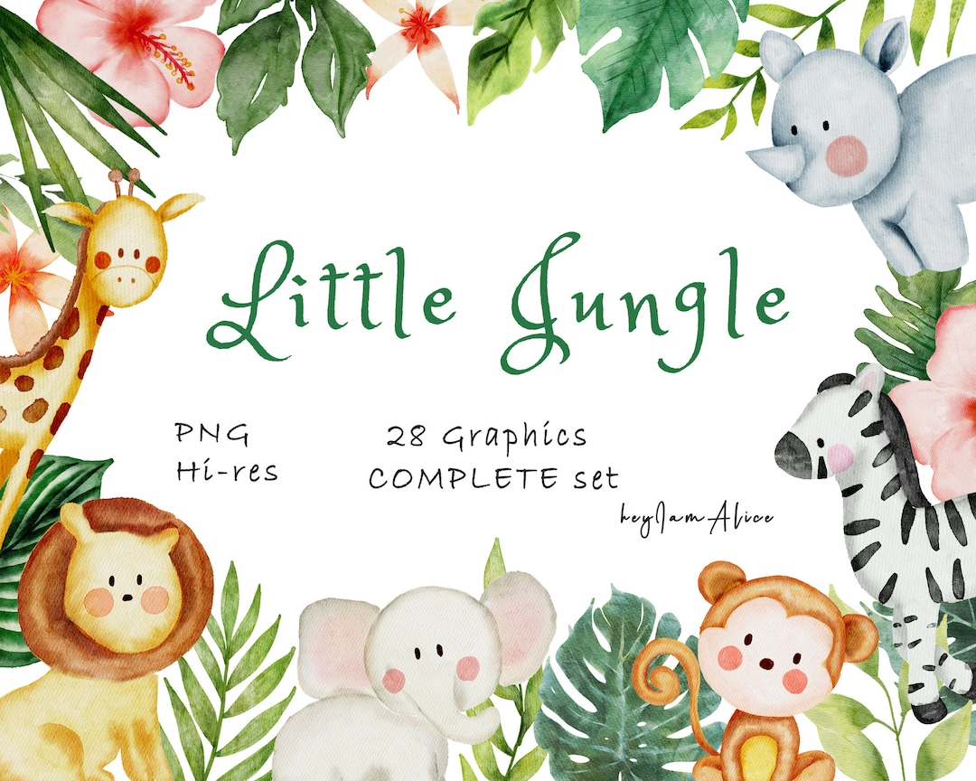 Little Jungle Safari Animals Clipart, Safari Clipart , FREE COMMERCIAL ...