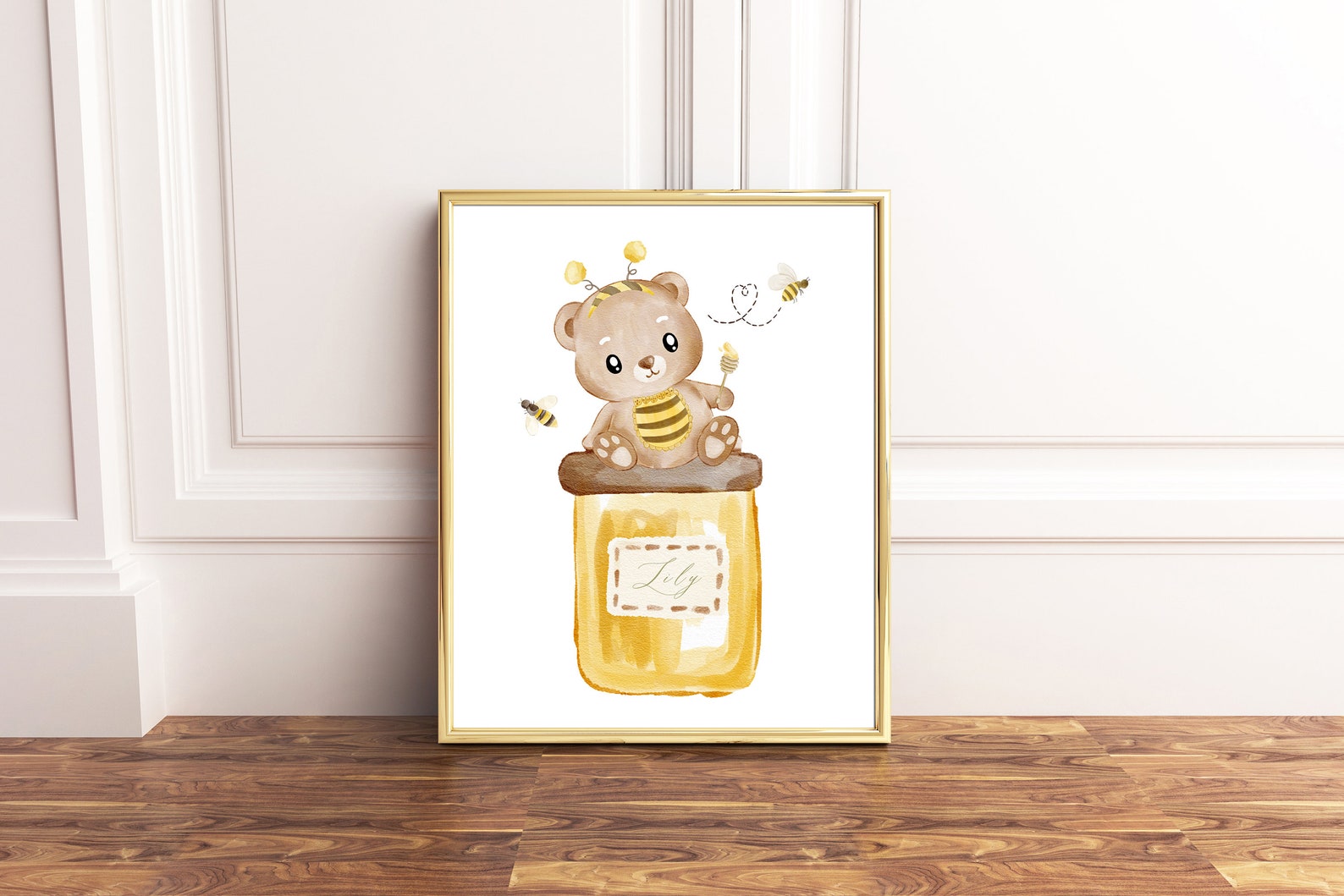 Bee and Honey Watercolor Clipart Honey Bear Graphic PNG - Etsy