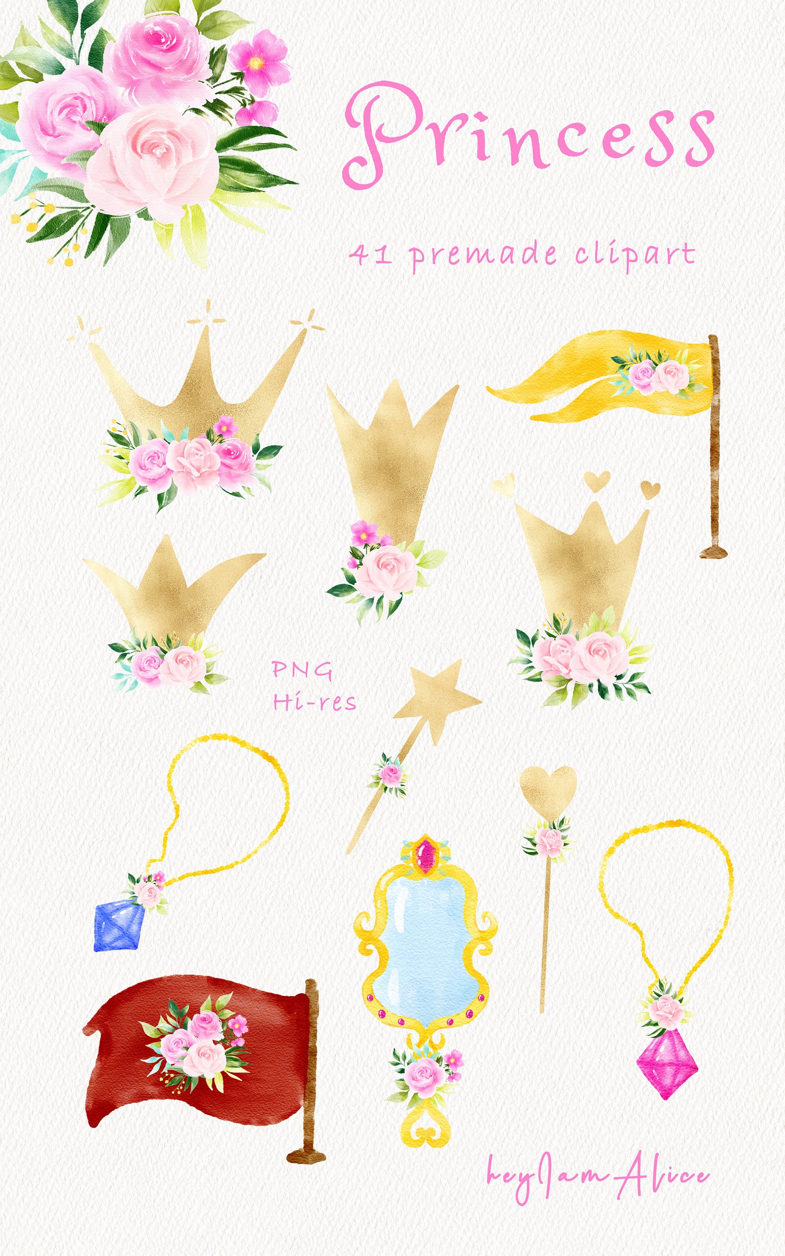 Princess Watercolor Clipartfree COMMERCIAL Use Nursery | Etsy