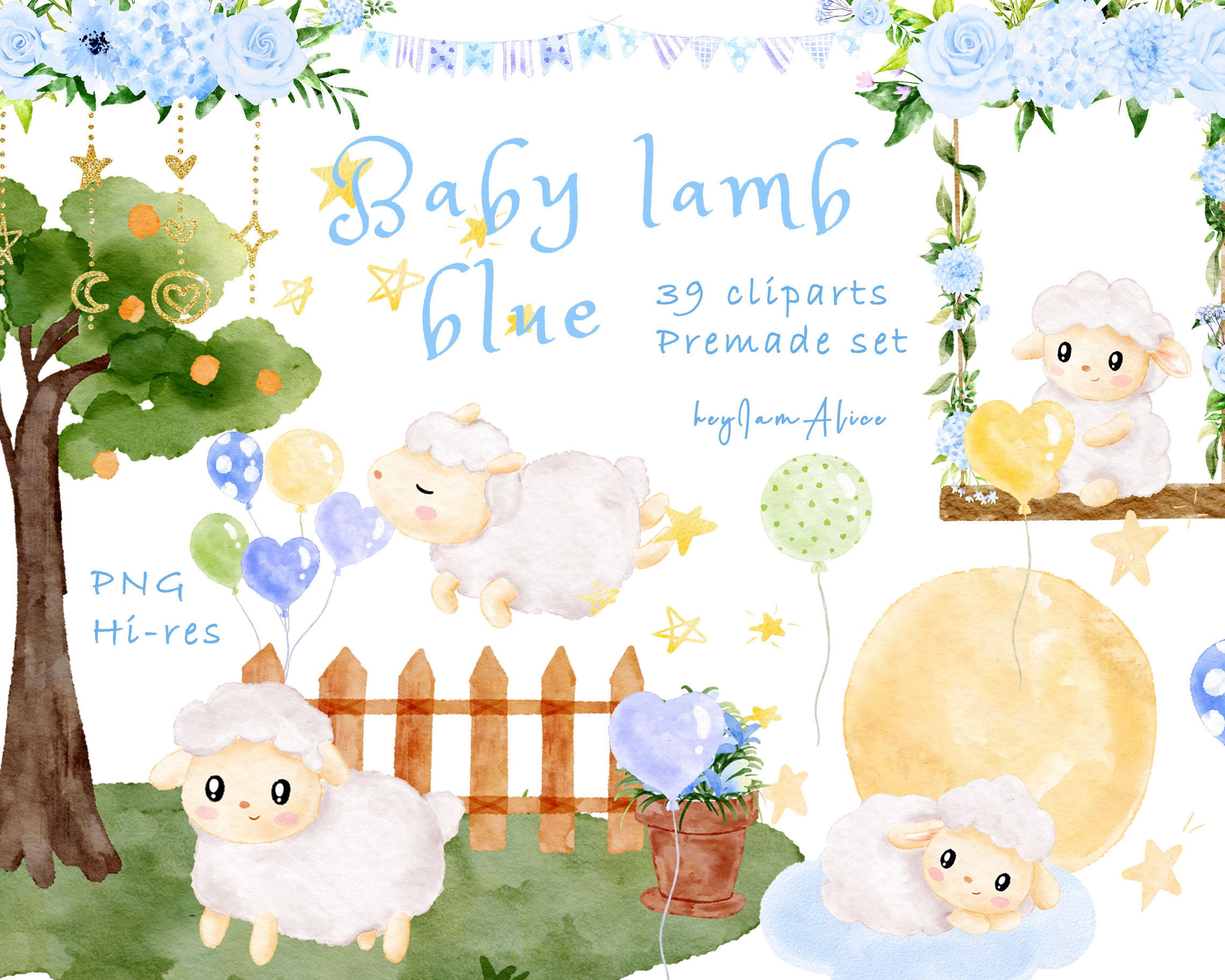 Baby lamb clipart watercolor sheep PNG nursery clipart baby | Etsy