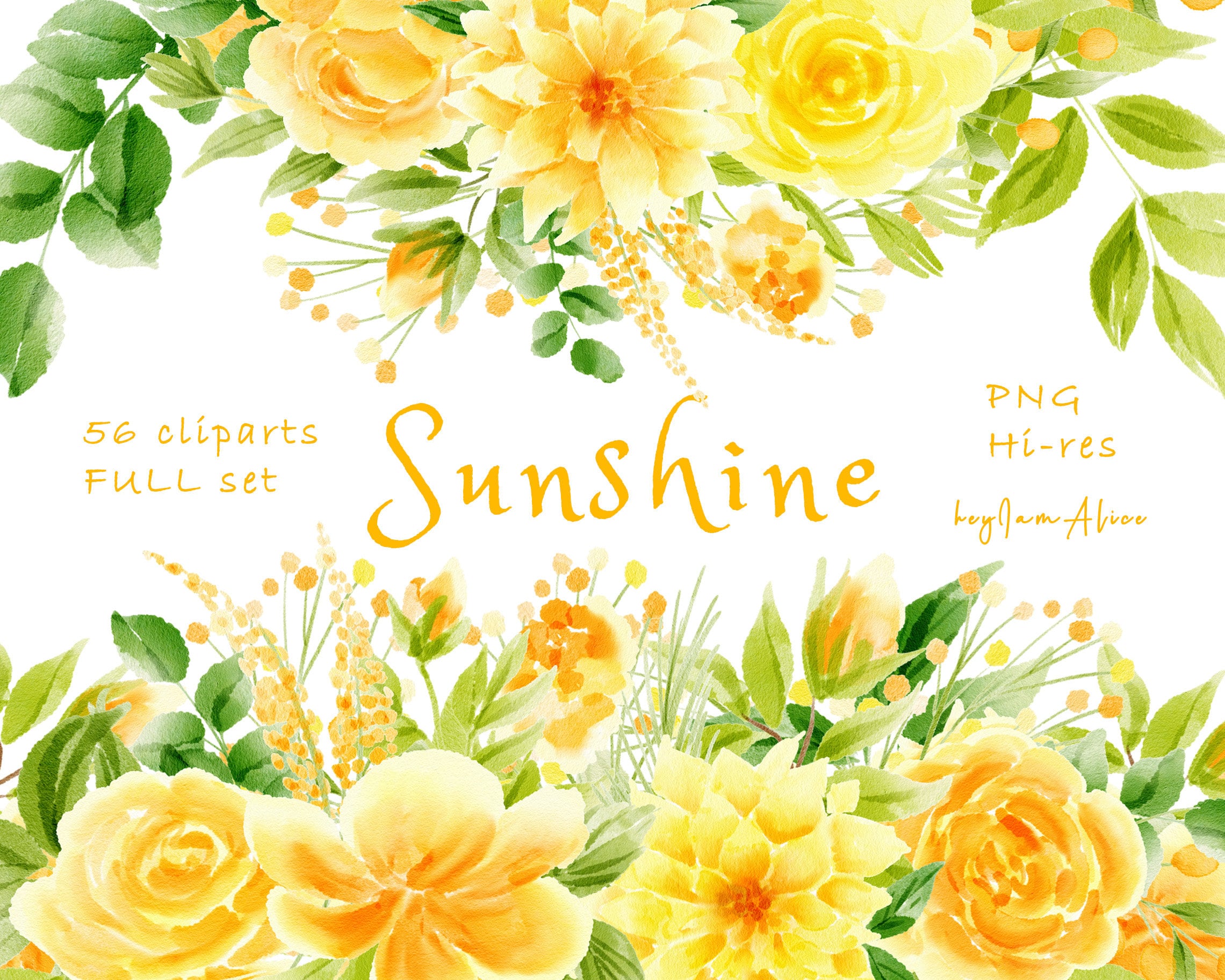 Yellow Wedding Flower Clipart