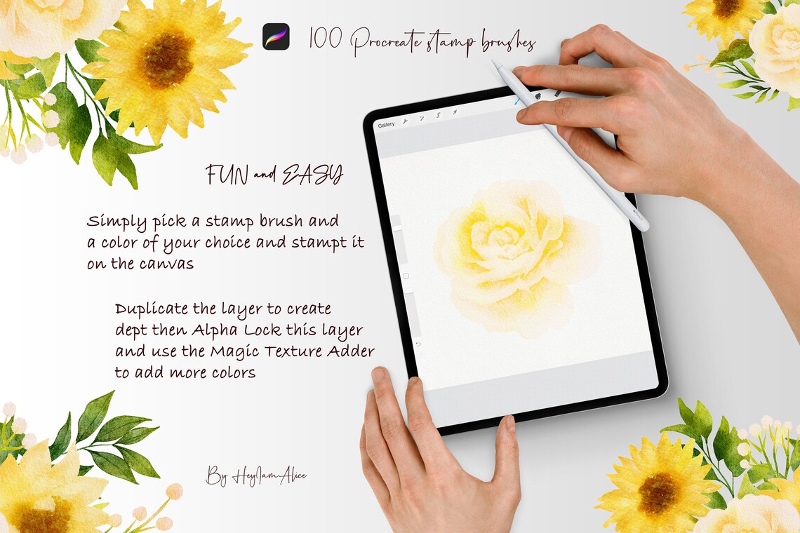100 Realistic Watercolor Stamp Procreate Brush FREE - Etsy