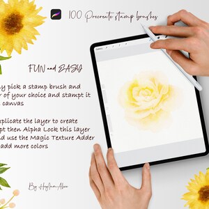 100 Realistic Watercolor Stamp Procreate Brush, FREE COMMERCIAL Use ...