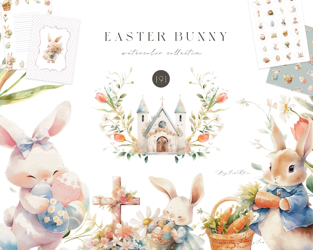 Little Bunny Clipart, Baby Peter Bunny PNG, Woodland Animal Clipart ...