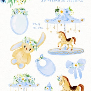 Baby Blue Clipart, Blue Watercolor Newborn PNG, FREE COMMERCIAL Use ...