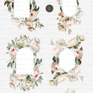 Pink Peony Flower Watercolor Clipart, Soft Pink Delicate PNG, Floral ...