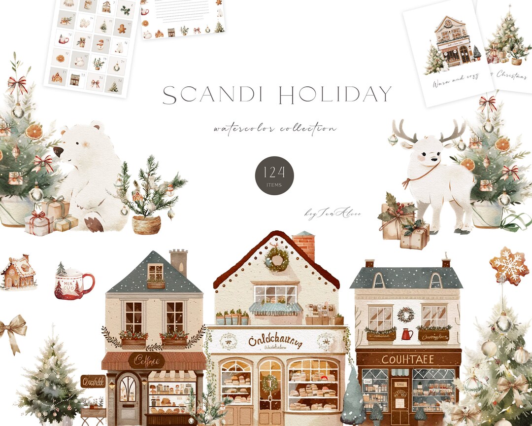Christmas Clipart, Scandinavian Christmas, Cozy Home Clipart ...