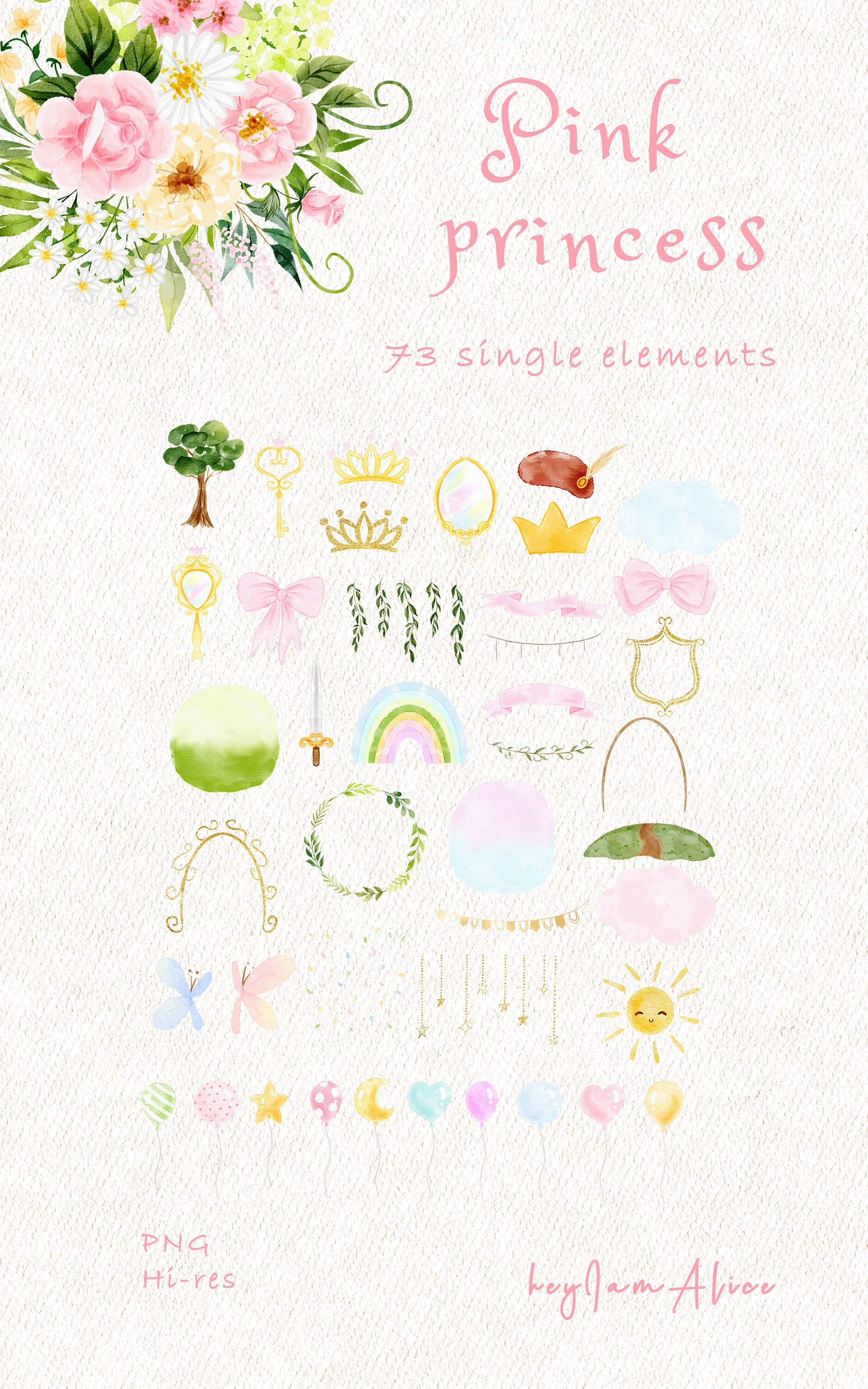 Princess and Prince Watercolour Clipart Fairy Tale Graphic - Etsy