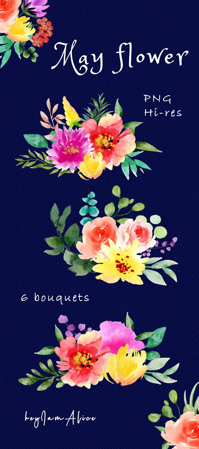 Floral Watercolor Clipart,free Commercial Use,greenery Clipart, Wedding ...