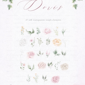 Pink Purple Flower Watercolor Clipart, Soft Pink Floral PNG, Wedding ...