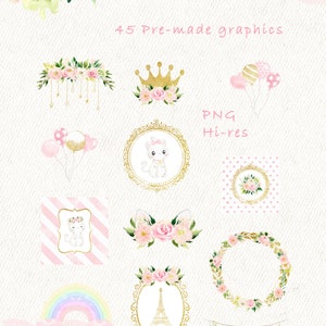 Baby Cat Watercolor Clipart, Kitten Graphic PNG, Cute Cat, Little ...