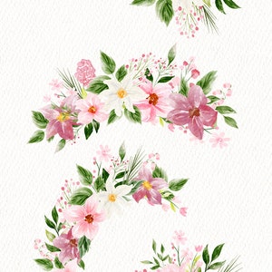 Pink Purple Flower Watercolor Clipart, Soft Pink Floral PNG, Free ...