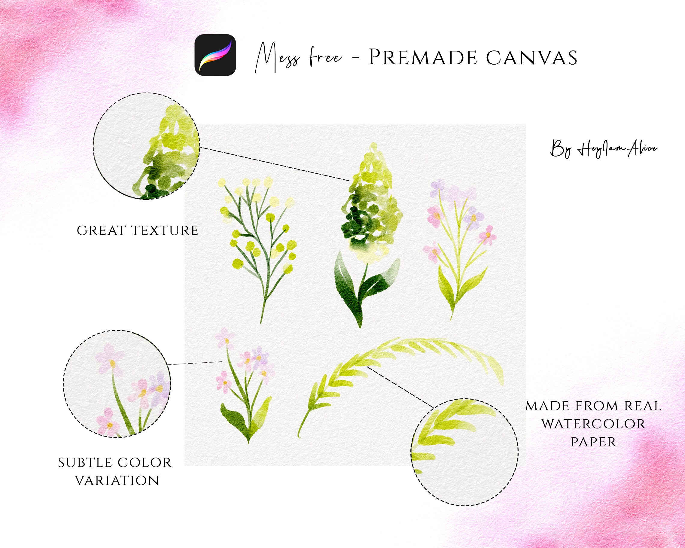 Realistic Procreate Watercolor Paper Canvas, SILVIA Paper, Watercolor ...