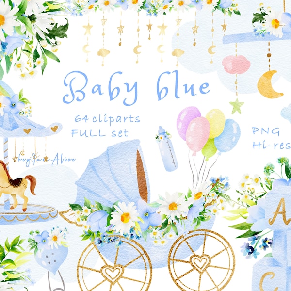 Baby Blue Clipart - Etsy UK