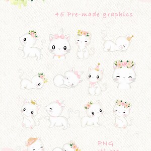 Baby Cat Watercolor Clipart, Kitten Graphic PNG, Cute Cat, Little ...