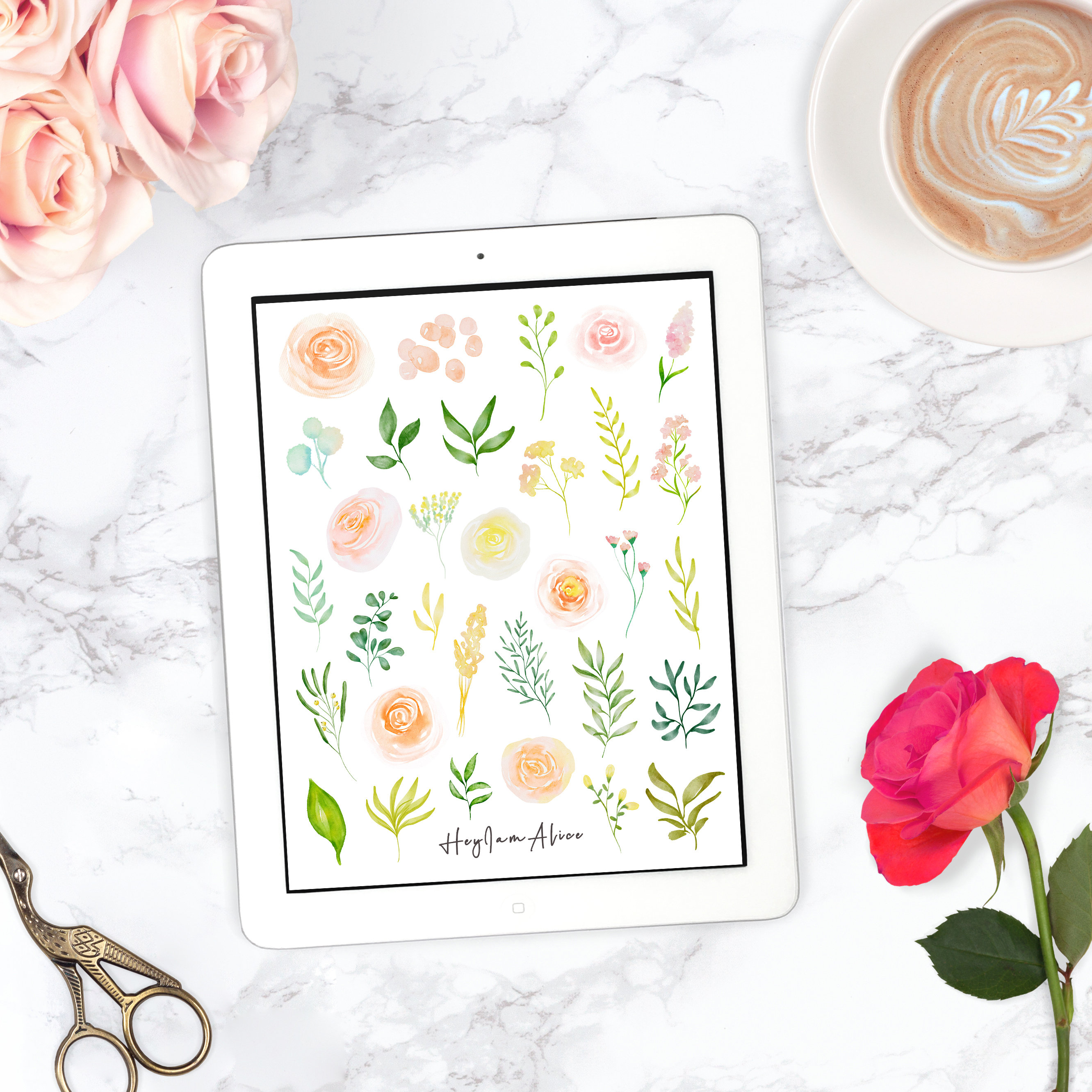 Creamy Orange Digital Sticker PRINTABLE Sticker Sheet | Etsy