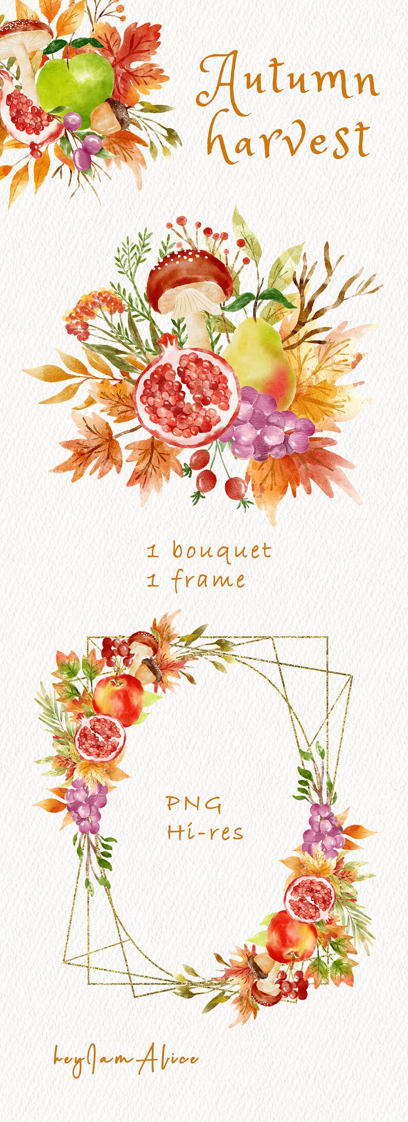 Watercolor Autumn Clipart Fall Clipart FREE COMMERCIAL Use - Etsy