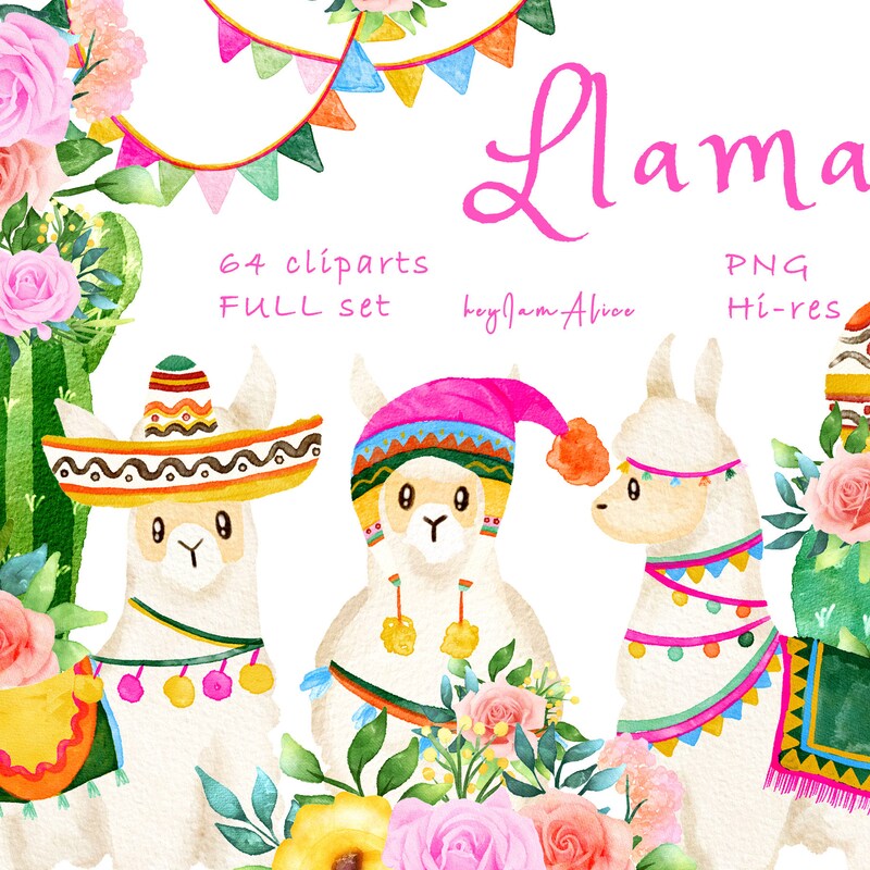 Llama Watercolor - Etsy