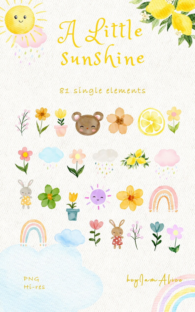 Baby Nursery Clipart Boho Rainbow Sun and Cloud Graphics - Etsy