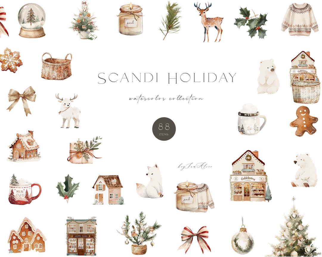 Christmas Clipart, Scandinavian Christmas, Cozy Home Clipart ...