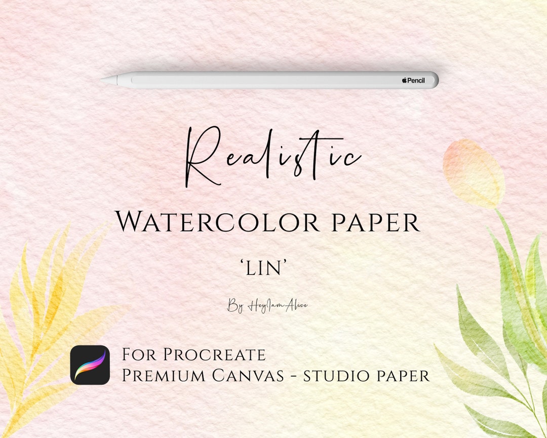 Realistic Procreate Watercolor Paper Canvas, LIN Paper, Watercolor ...
