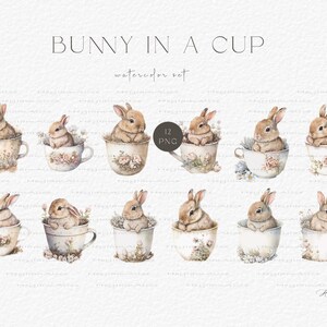 Baby Bunny Clipart, Pink Watercolor Rabbit, Sublimation Png, Woodland ...