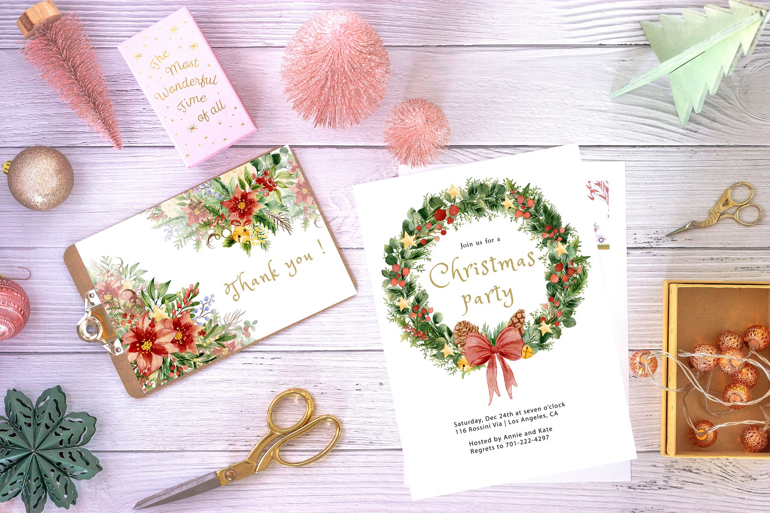 Christmas Wreath Clipart Merry Christmas Watercolour Winter | Etsy