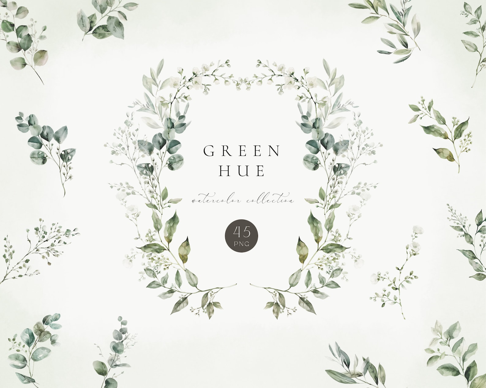 Watercolor Elegant Greenery Frame, Wedding Clipart, Boho Soft Elegant ...