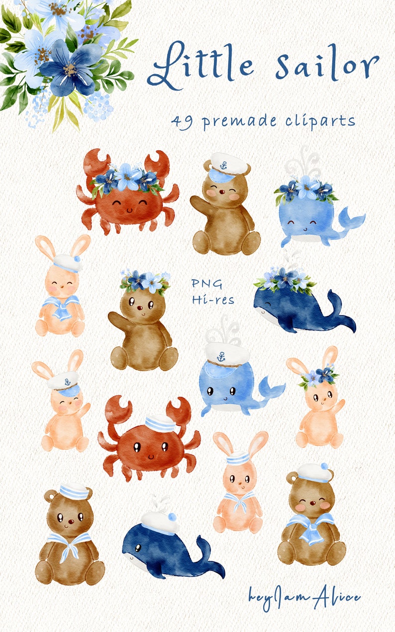 Sailor Watercolor Clipart Nautical Boy Clipart Free - Etsy