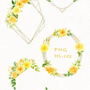 Yellow Watercolor Floral Clipart, Golden Flower PNG, FREE COMMERCIAL ...