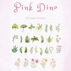 Baby Pink Dinosaurs Watercolour Clipart, Cute Girl Dinosaurs Pink ...