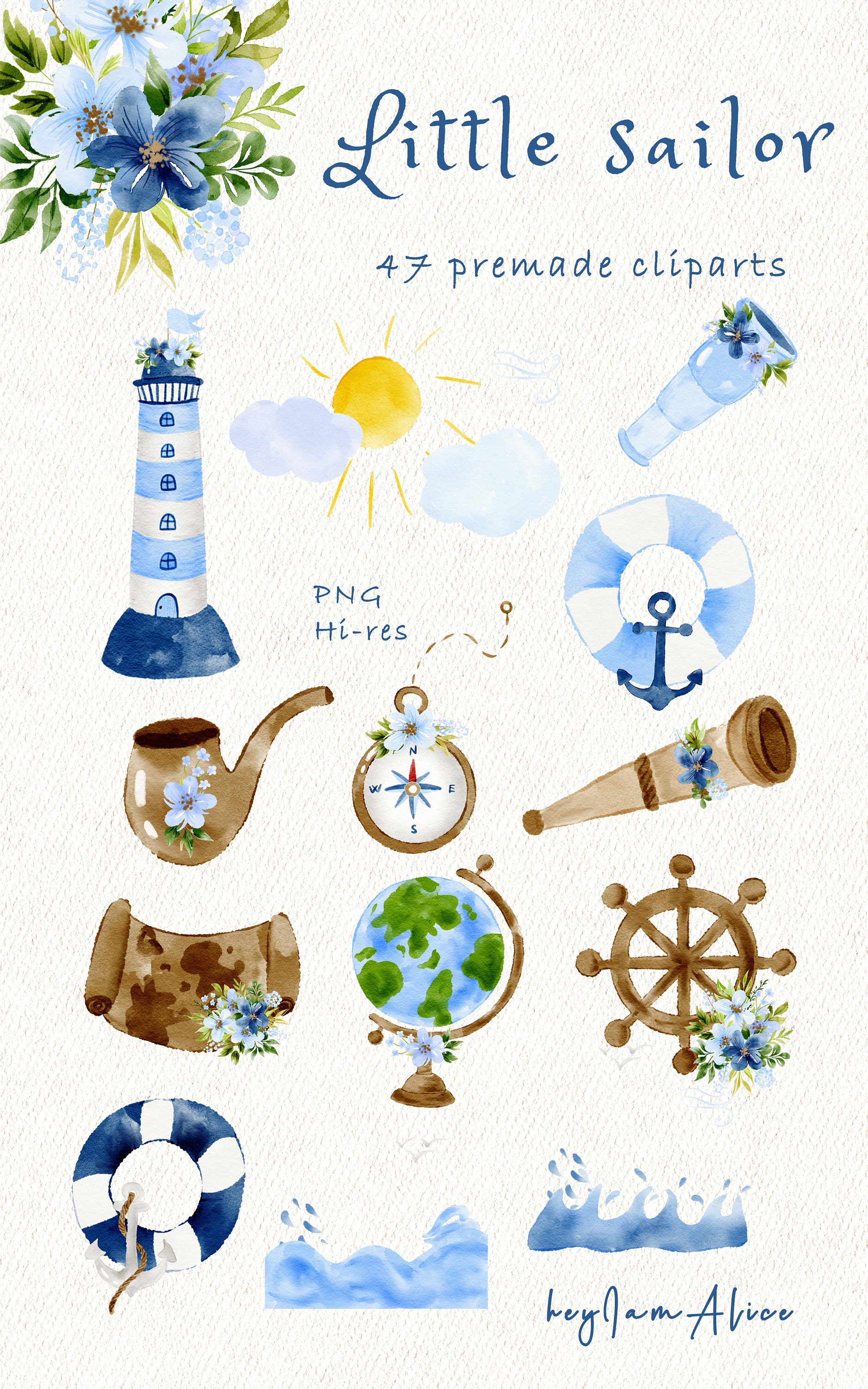 Sailor watercolor clipart nautical boy clipart free | Etsy