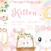 Baby Cat Watercolor Clipart, Kitten Graphic PNG, Cute Cat, Little ...