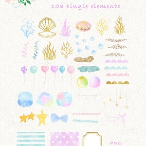 Mermaid Clipart, Little Mermaid Watercolor Graphic, Nursery Clipart ...