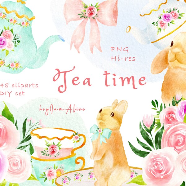 Tea Party Clipart - Etsy
