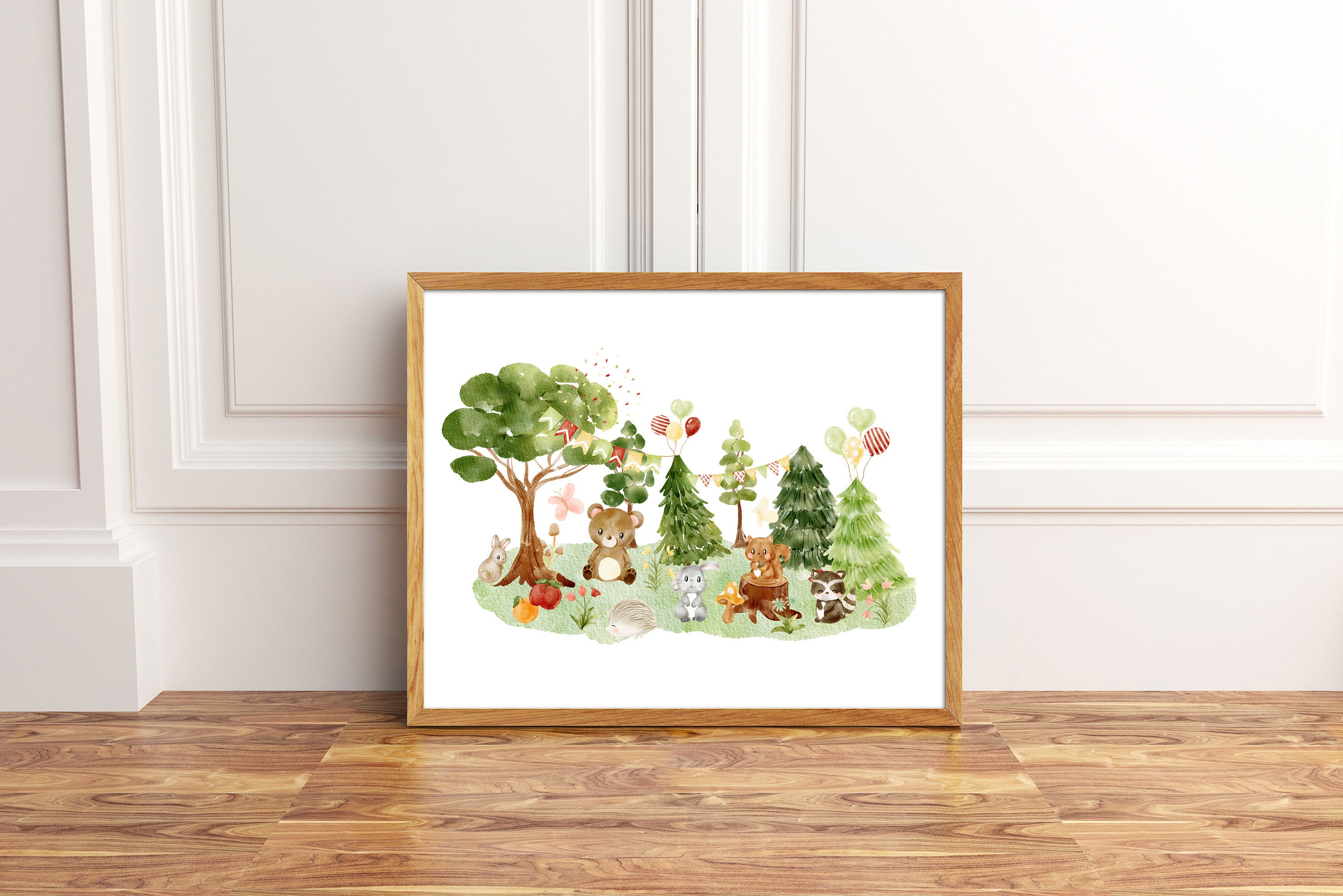 Woodland Animal Watercolor Clipart, Forest Baby Nursery, Cute Baby ...