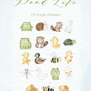 Pond Life Clipart, Frog PNG Graphic, Frog Princess PNG, Duck Pond Baby ...