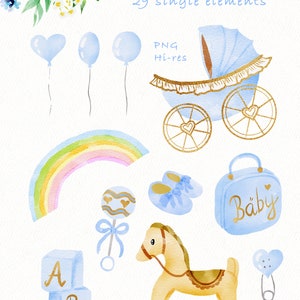 Baby Blue Clipart, Blue Watercolor Newborn PNG, FREE COMMERCIAL Use ...