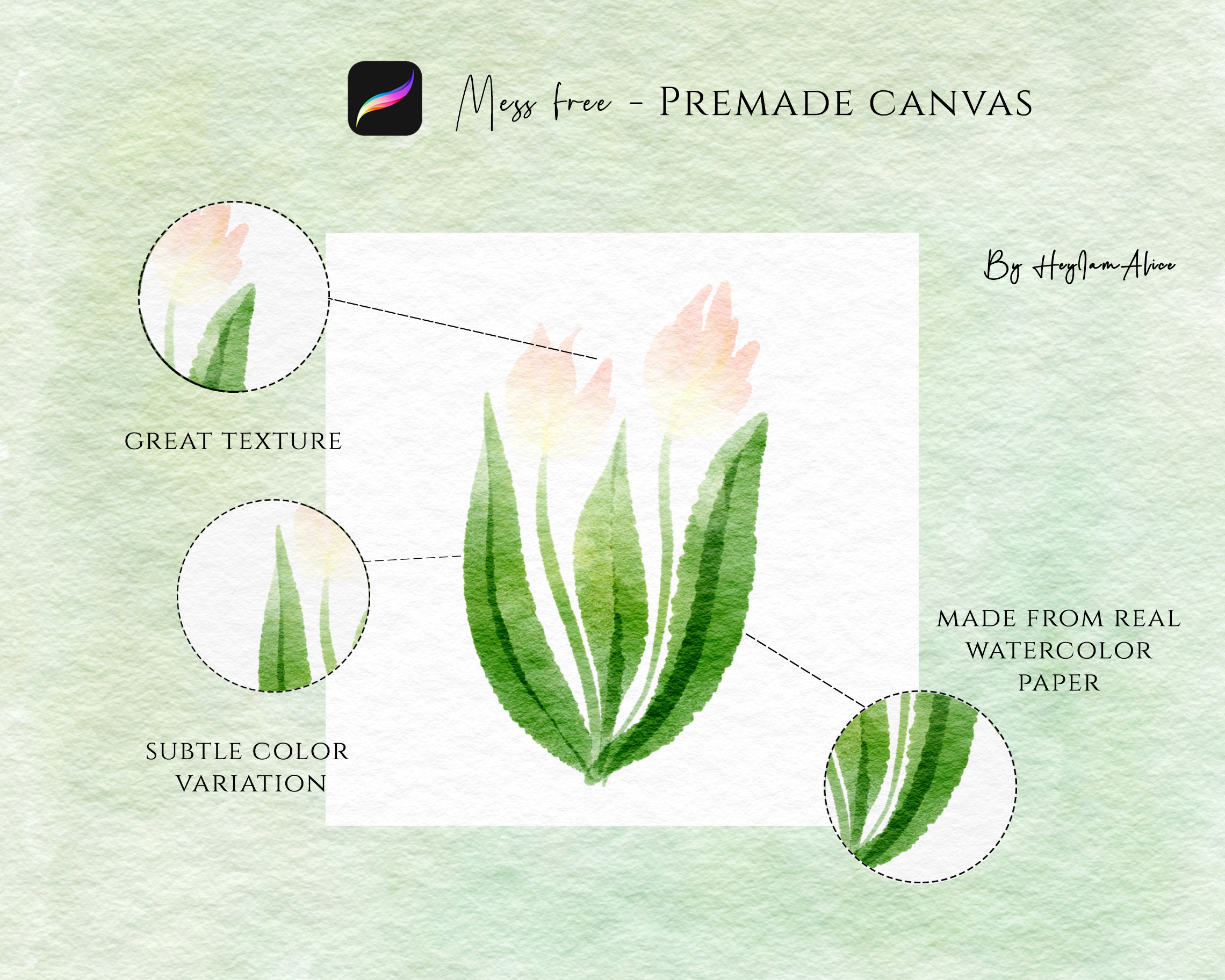 Realistic Procreate Watercolor Paper Canvas, JENNIE Paper, Watercolor ...