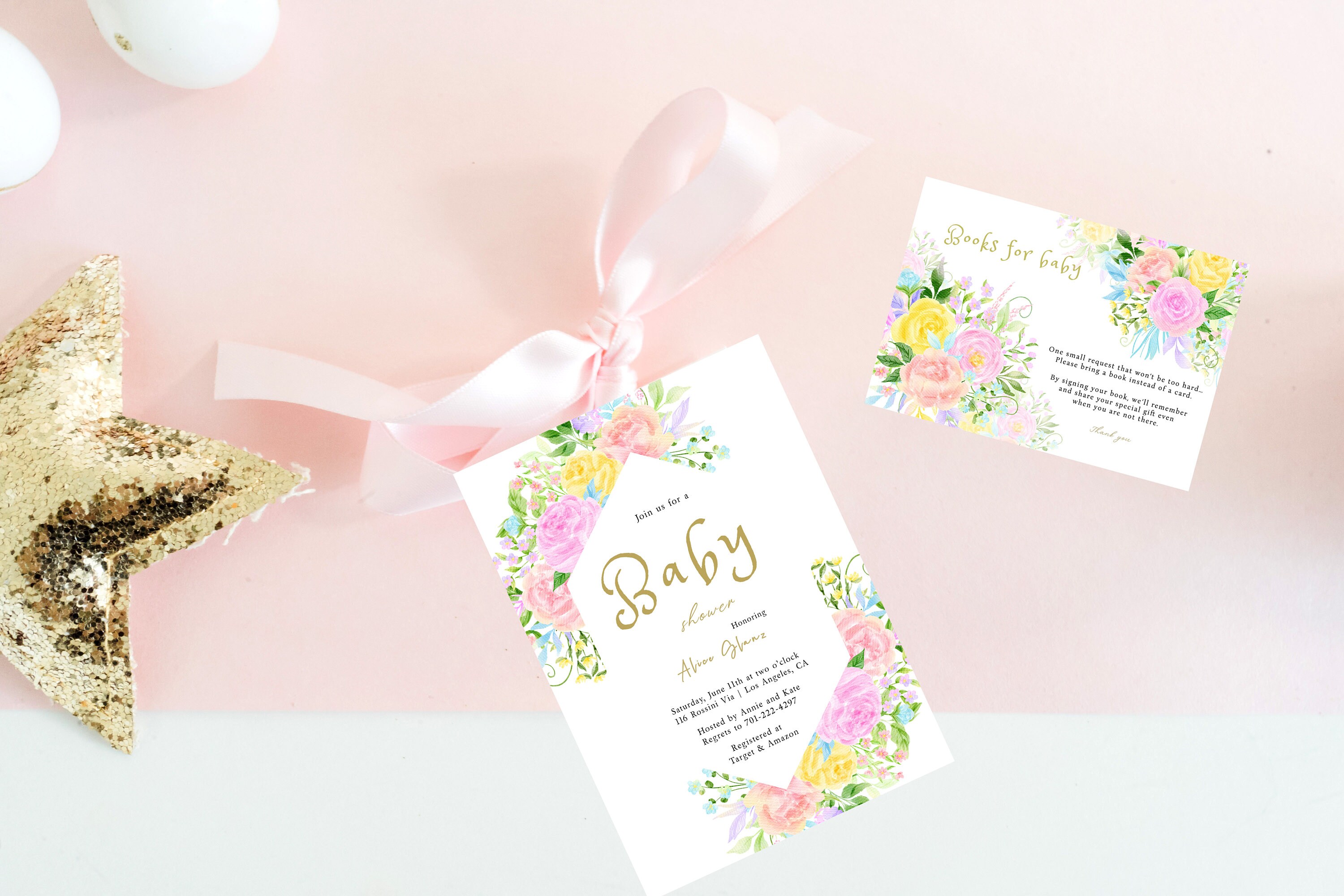 Yellow Pink Blue Floral Watercolor Clipart, FREE COMMERCIAL Use ...