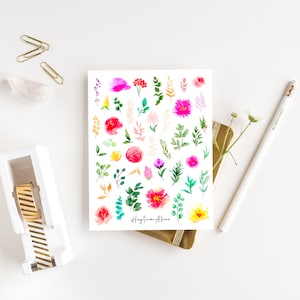 May Flower Digital Sticker, PRINTABLE Sticker Sheet, Watercolor Digital ...