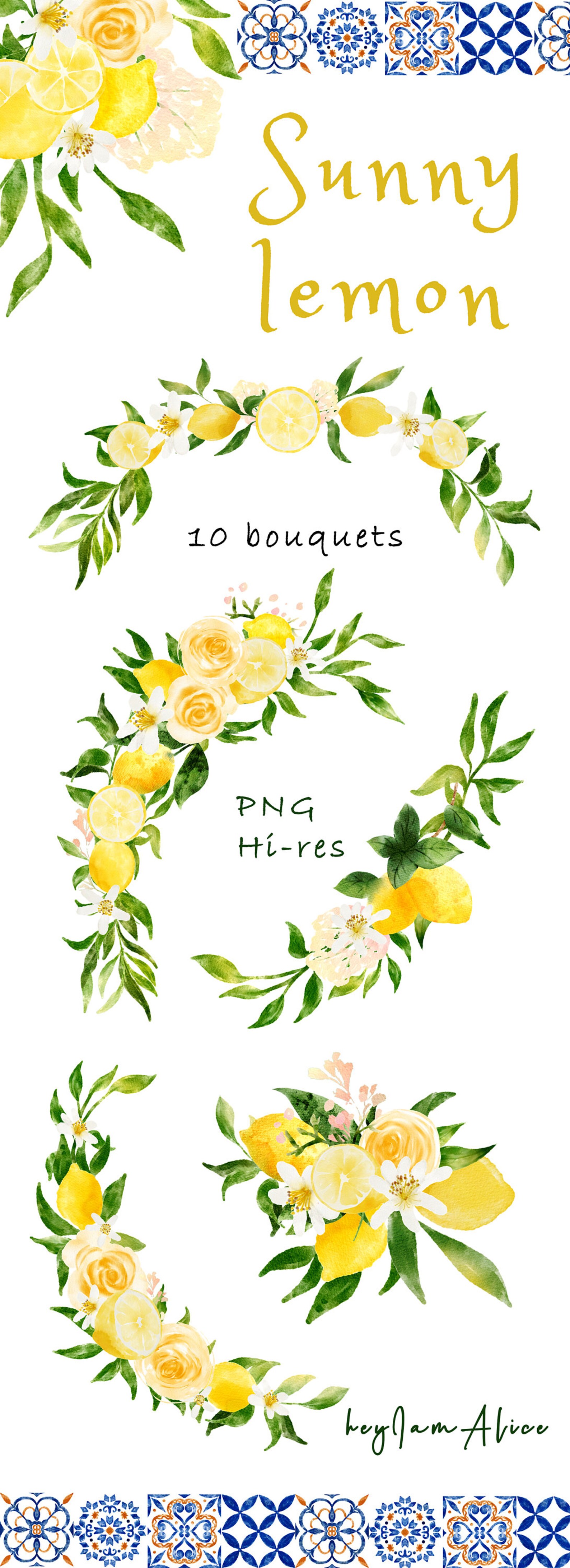 Watercolor Lemon Clipart, Yellow Green Fruit Citrus Lemon Clipart, FREE ...