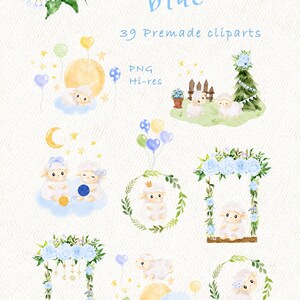 Baby Lamb Clipart, Watercolor Sheep PNG, Nursery Clipart, Baby Animal ...