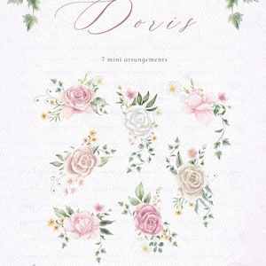 Pink Purple Flower Watercolor Clipart, Soft Pink Floral PNG, Wedding ...